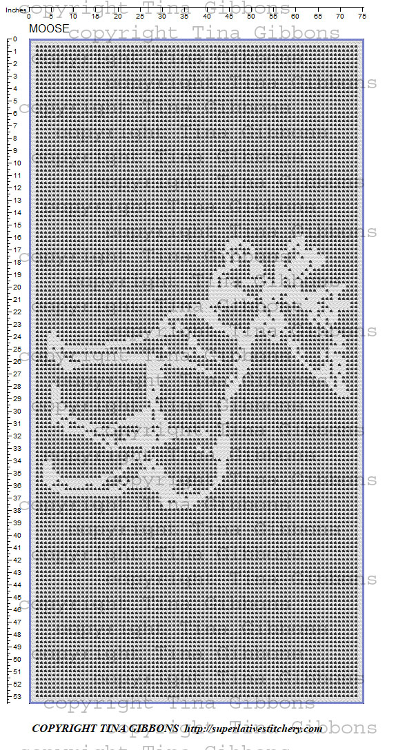 Moose PDF Filet Crochet Pattern Copyright Tina Gibbons @ Superlative ...